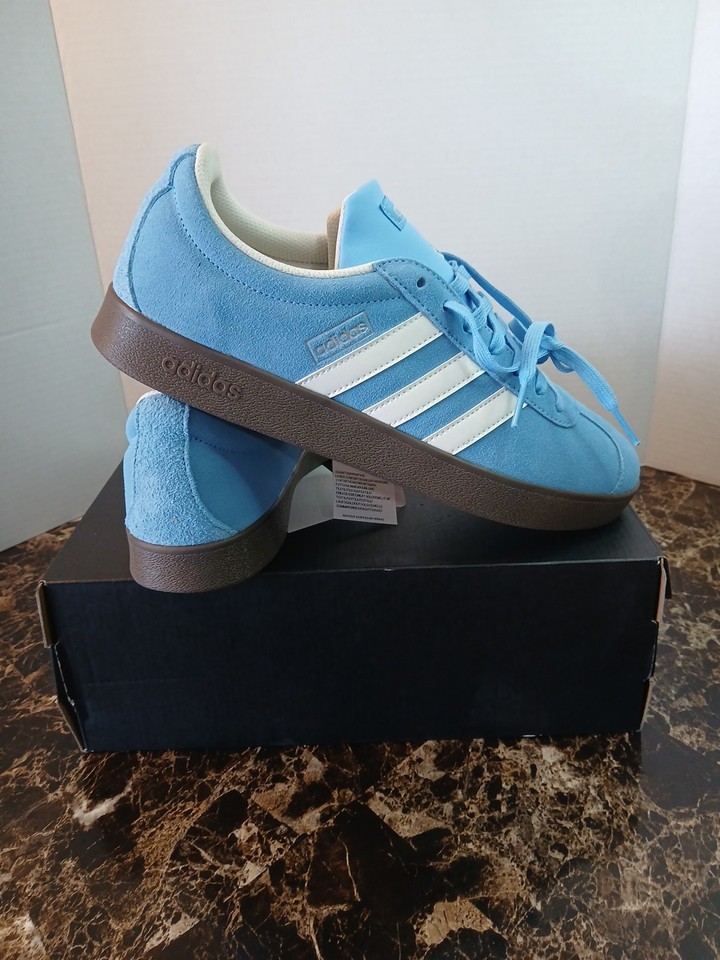 Adidas VL Court 2.0 NEW SZ Women 11 Men 9.5 Light Blue Shoes Sneakers ...
