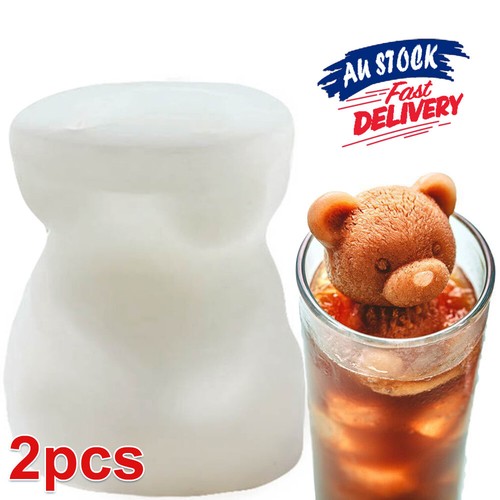 Lattice Decoration Mold Silicone Bear Ice Cube Mold Ice Mold 3D Coffee ...