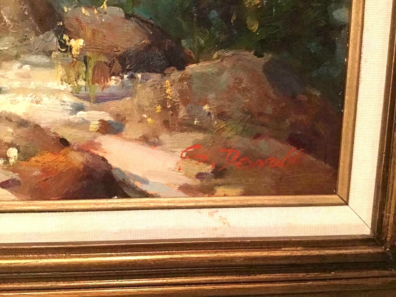 FINE WESTERN PAINTING COWBOY BY ARTIST G. DeWalt | eBay