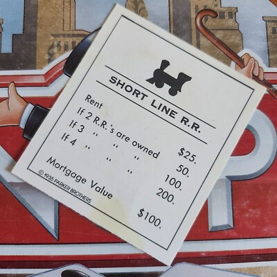 Monopoly Deluxe Edition Replacement Short Line Railroad Card b | eBay