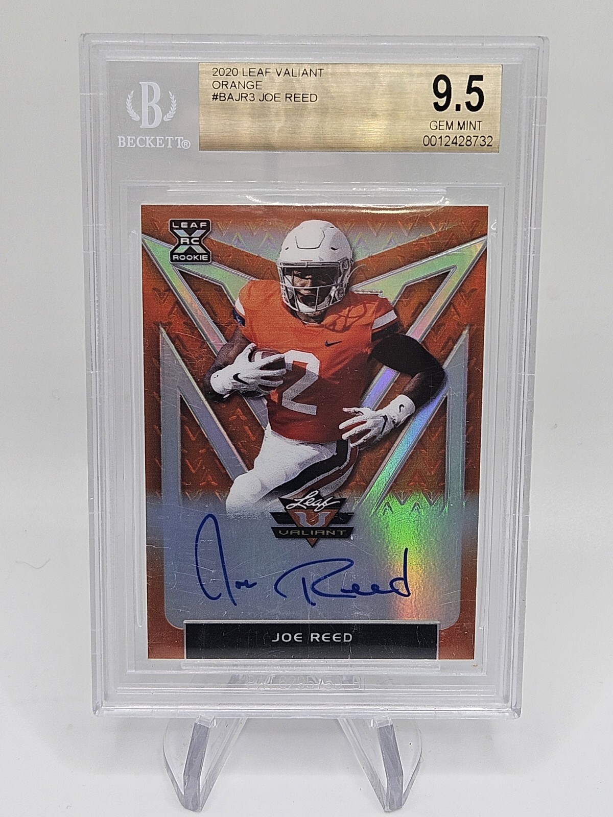 2020 Leaf Valiant BA-JR3 Joe Reed RC Orange RC Auto/50 BGS 9.5 AUTO 10 ...