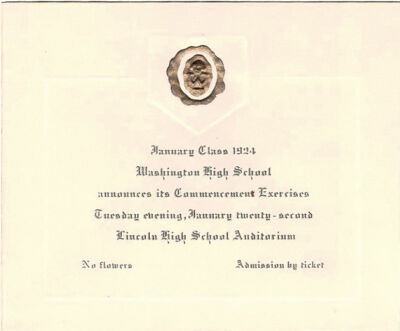 1924 January Class Washington High School Portland OR Graduation Emb ...