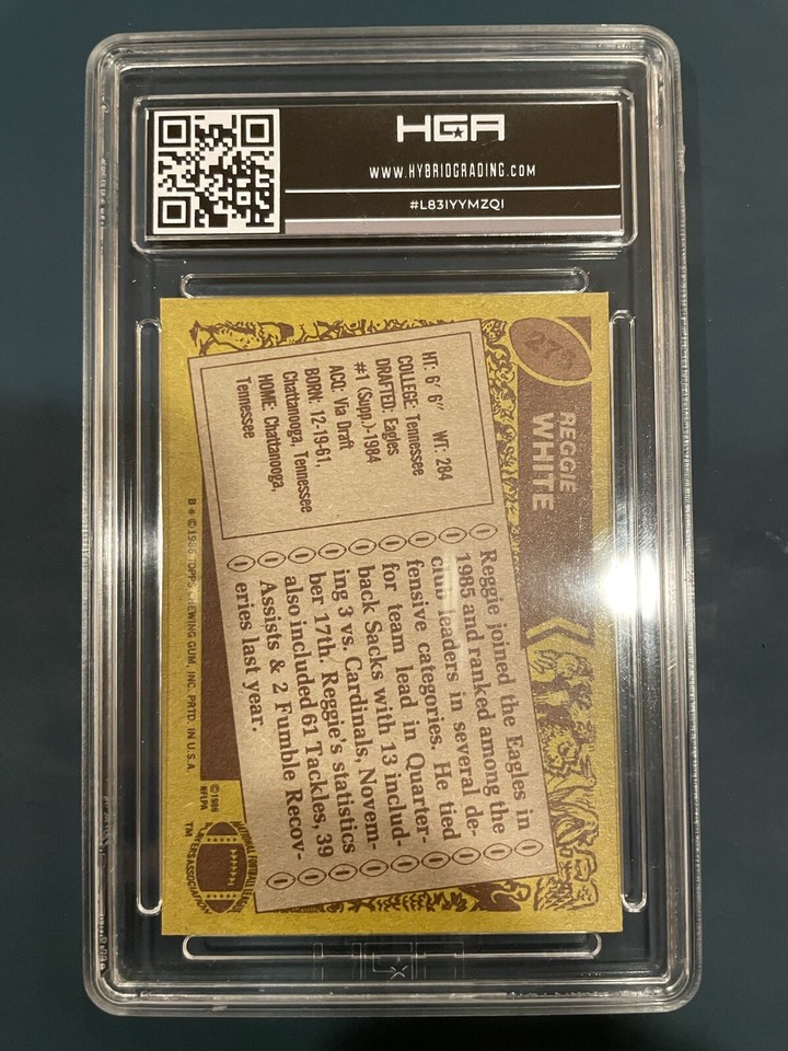 1986 Topps Reggie White Rookie Card #275. HGA 8.5 Great Grade For this ...