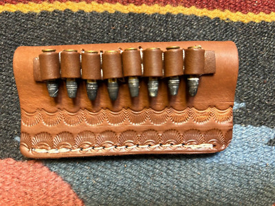 Cartridge Belt Slide Tanned Leather Fits 8 Round 22 Magnum Caliber ...