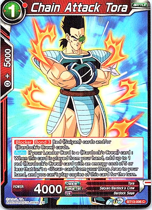 Chain Attack Tora BT13-006 C Dragon Ball Super Light Play | eBay