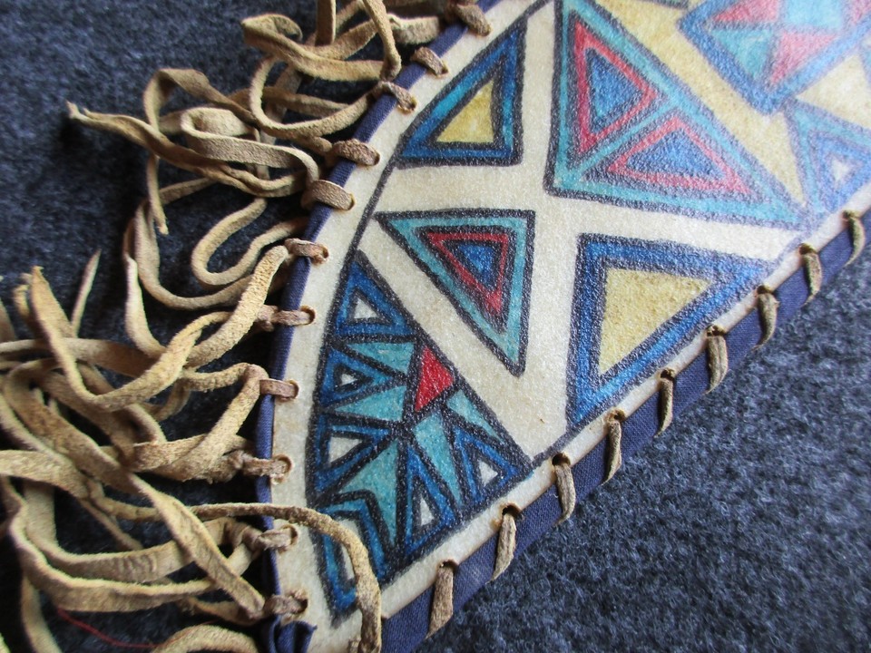 LEATHER SEWN PARFLECHE KNIFE SHEATH, NATIVE AMERICAN SHEATH BUF-1220* ...