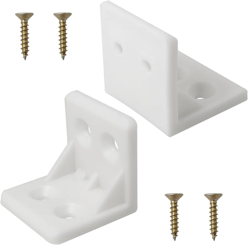 16Pcs L Shape Plastic Corner Bracket 28X28Mm White Nylon Square Corner ...