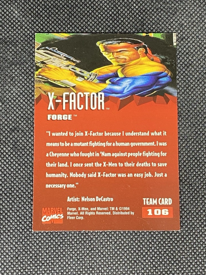 Forge X-Factor 1995 Fleer Ultra Marvel Comics X-Men #106 Card Raw | eBay