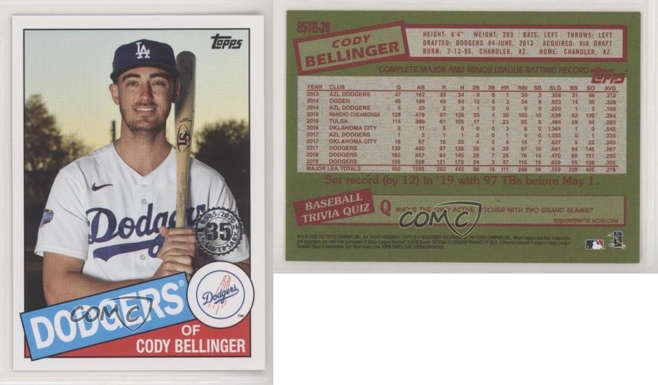2020 Topps Update 1985 Topps Baseball Cody Bellinger #85TB-20 0or9 | eBay