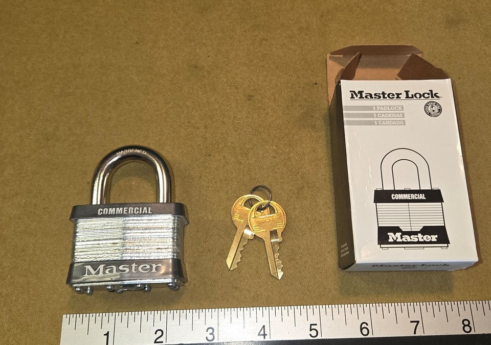 Master Lock model no. 5 commercial heavy duty padlock with 2 keys - New ...