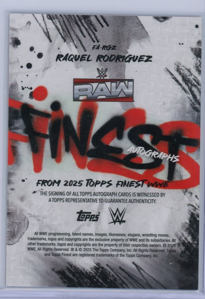 2025 Topps Finest WWE Raquel Rodriguez Refractor FINEST AUTO Card #FA ...