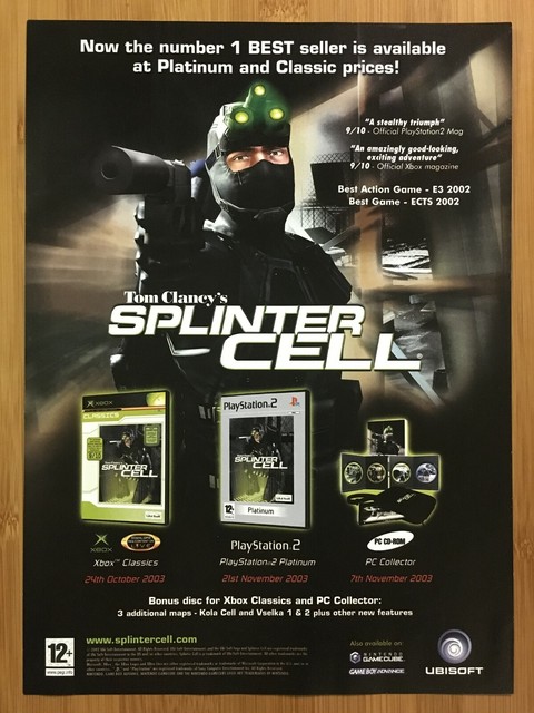 Tom Clancy's Splinter Cell Original Xbox 2003 Vintage Print Ad/Poster ...