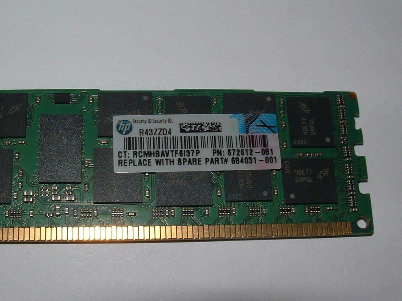 672612-081 HP 16GB (1x16GB) 2Rx4 PC3-12800R (DDR3-1600) ECC Registered ...