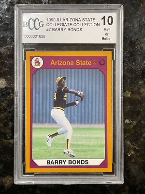 Barry Bonds 1990-91 Arizona State Collegiate Collection #7 Graded BCCG ...