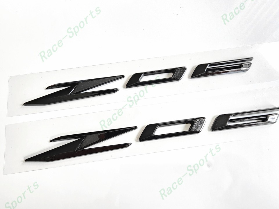 2PCS Gloss Flash Black Side Z06 Emblem Badge For 2023 2024 Corvette C8 ...