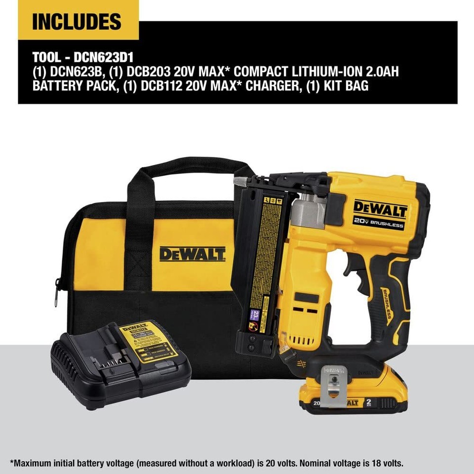 DEWALT ATOMIC Compact Series™ 20V MAX* Brushless Cordless 23 Ga. Pin ...