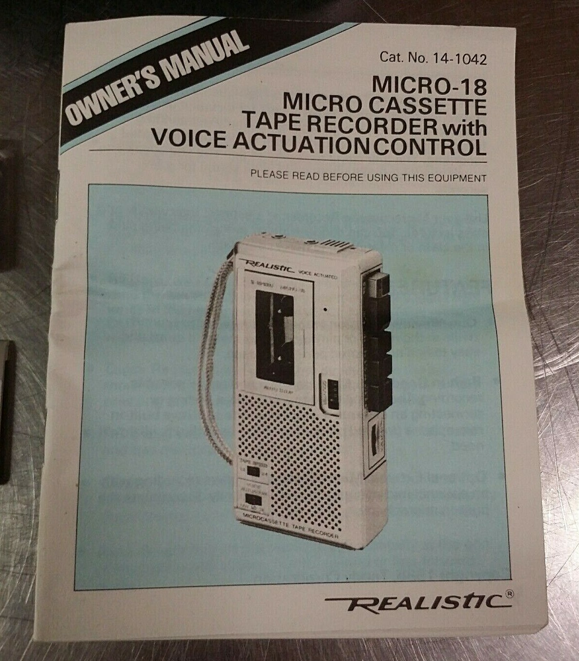 Vintage Realistic Micro-18 Voice Actuated Micro Cassette Recorder 14 ...