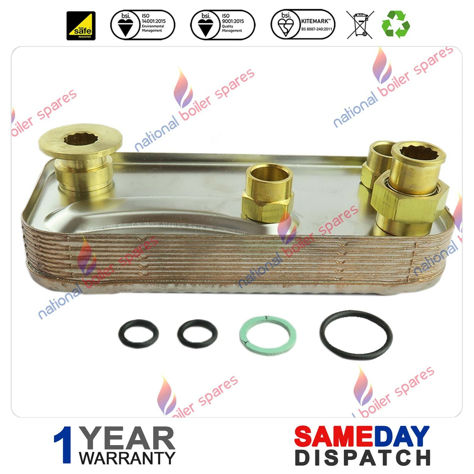 Worcester Bosch 24CDI 26CDI PLATE HEAT EXCHANGER 87161429000 WITH SEAL ...