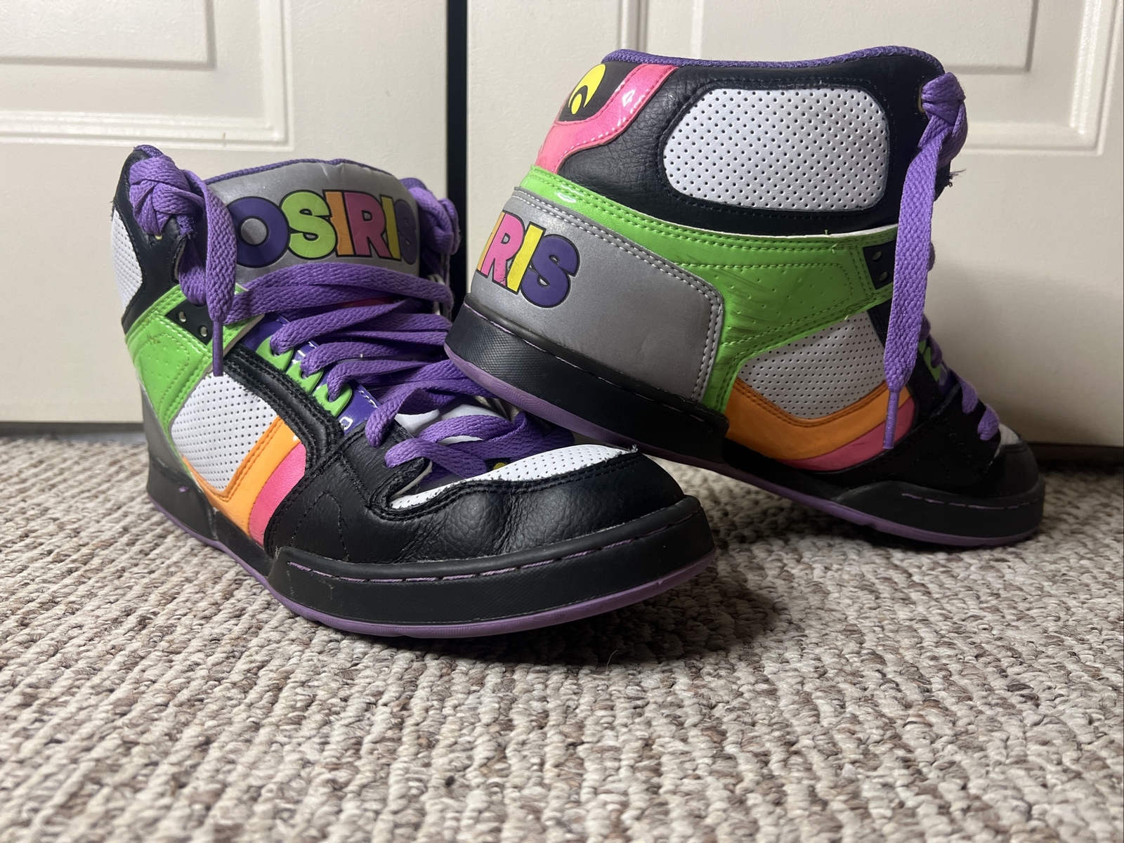 Osiris NYC 83 Rainbow 2000's High Top Fat Skate Shoes… - Gem