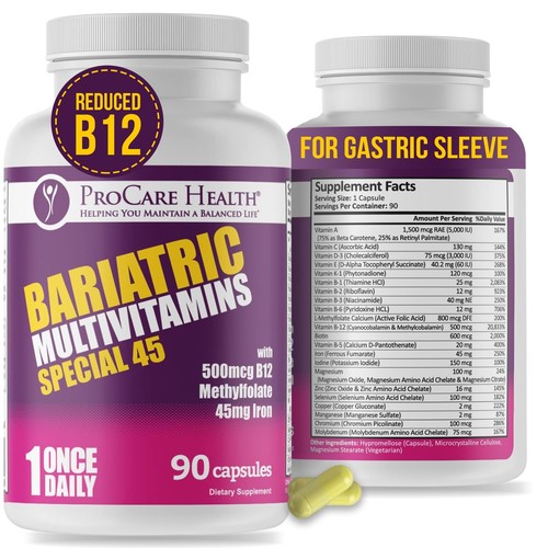ProCare Health Bariatric Multivitamin with Iron 90 Capsule - 45mg Iron ...