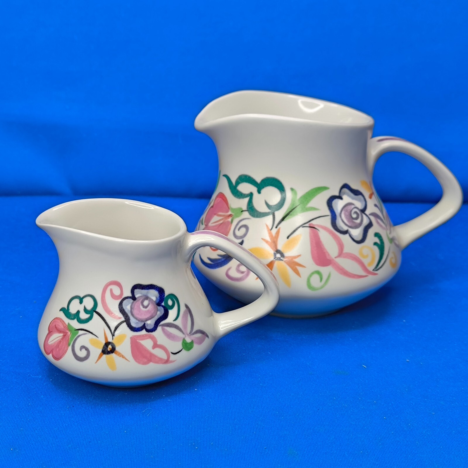 2 x Poole Pottery JUGS * TRADITIONAL WARE Pattern CS by Truda Carter ...