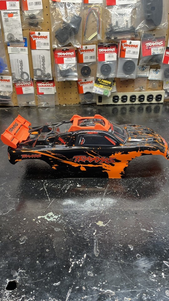Custom Body Traxxas Rustler VXL/XL-5 1/10 2wd Truck Black And Orange ...