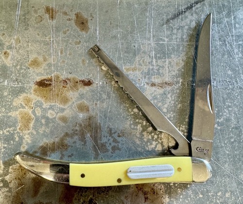 Case XX Yellow Delrin Handles Fishing Knife 320094F SS | eBay