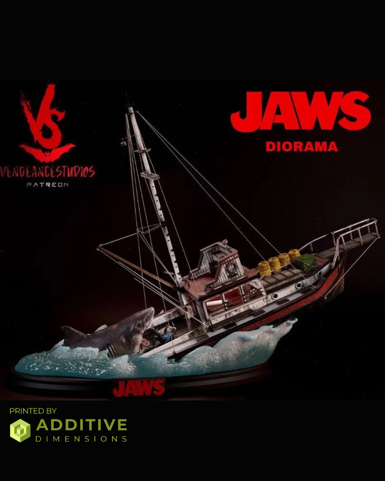Jaws Diorama by VS3D FAN ART 1:40 Statue Resin 3D Printed DIY Model Kit ...