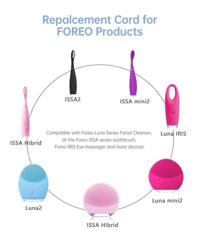 5V USB Charger Cable for FOREO LUNA Facial Cleanser, Compatible with ...