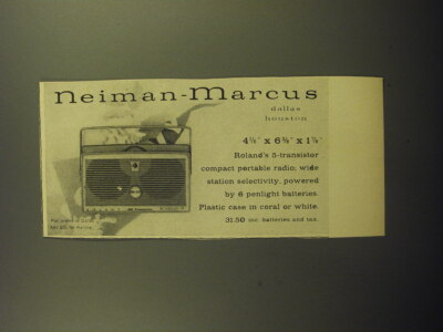 1958 Neiman-Marcus Roland Transistor Portable Radio Advertisement | eBay