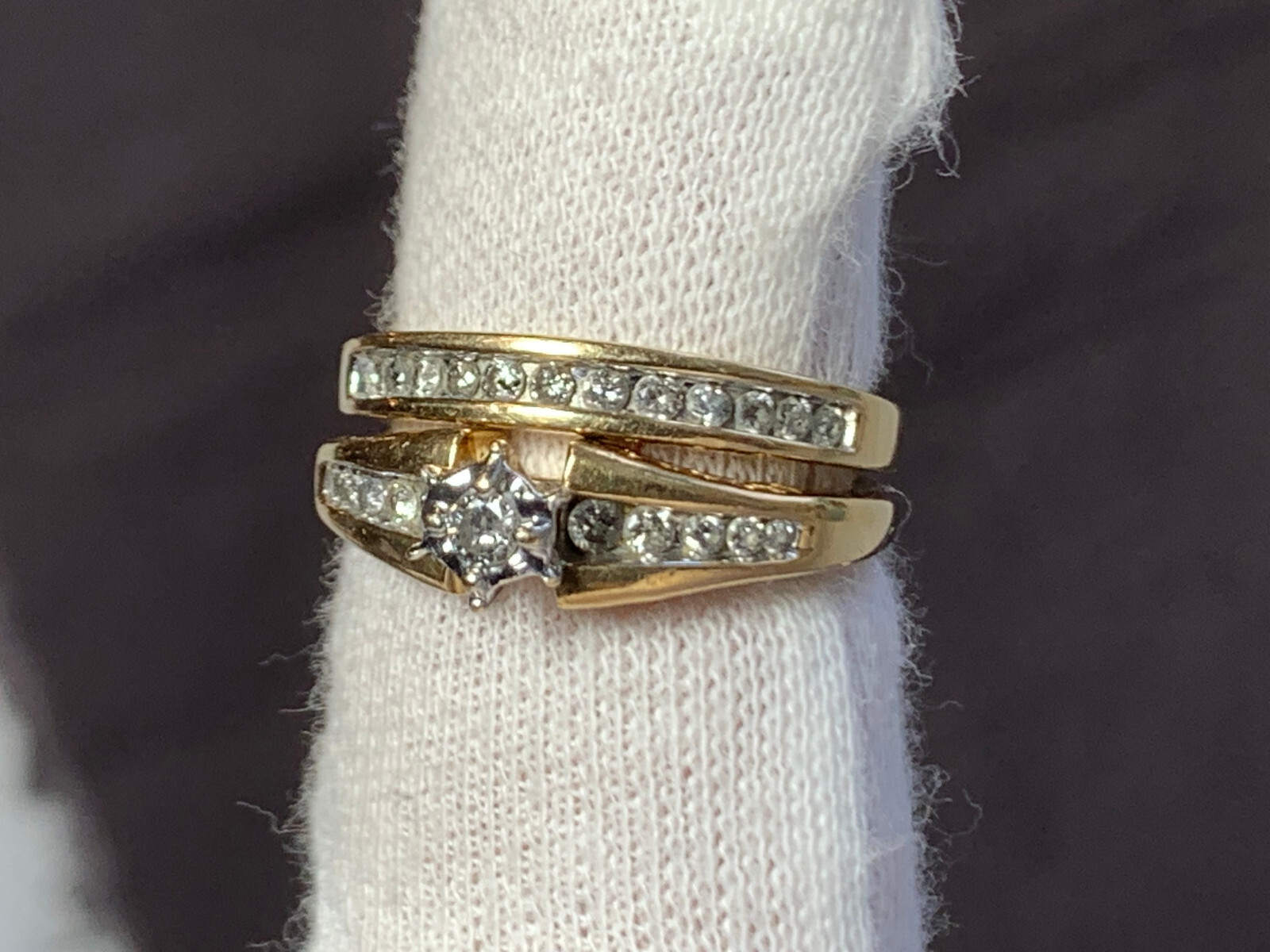 10K Yellow Gold Diamond Bridal Set 5.5g Fine Jewelry Avon Engagement ...