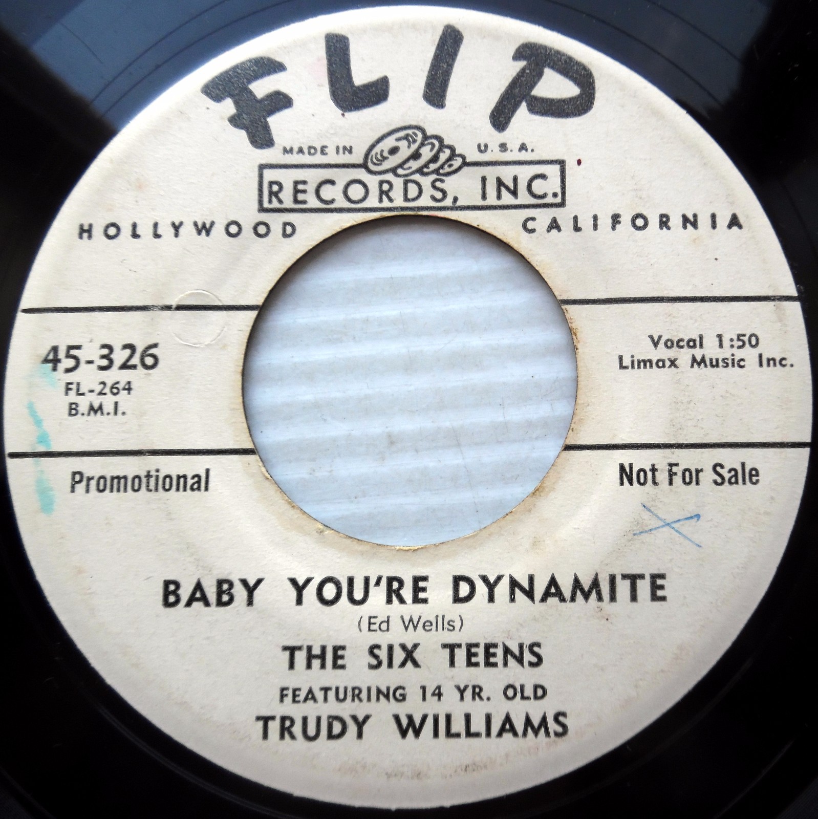 SIX TEENS & TRUDY WILLIAMS doowop promo45 MY SURPRISE BABY YOU'RE ...