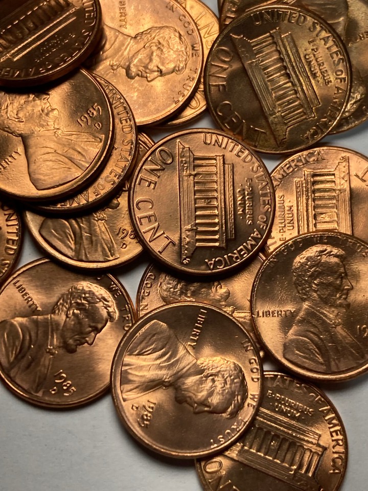1985-D "BU" LINCOLN MEMORIAL CENT PENNY ROLL 50 COINS | eBay