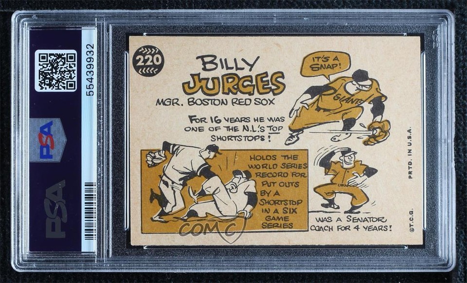 1960 Topps Billy Jurges #220 PSA 4 | eBay