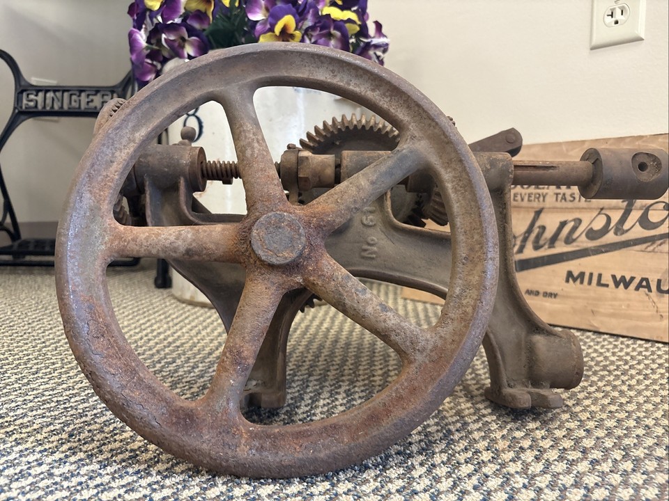 Antique Buffalo Forge Hand Crank Post Drill Press Blacksmith Barn New ...