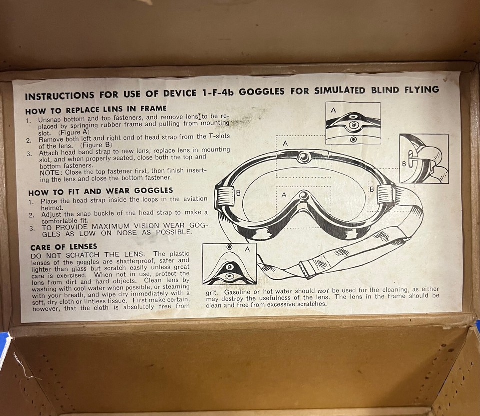 US NAVY Bu AERO SIMULATED BLIND FLYING GOGGLES- A.O. | eBay