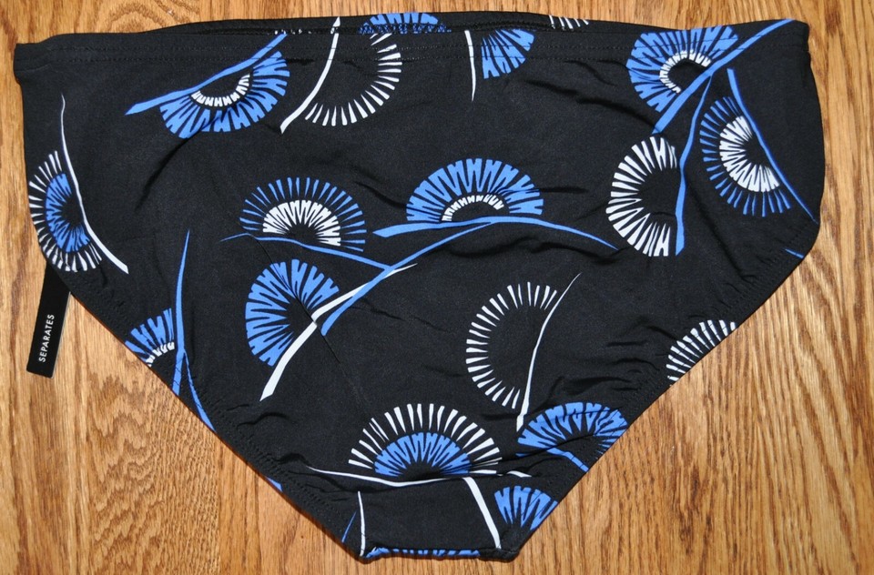 INC Women's Blue Fan Print Swim Bikini Bottoms Size 10 | eBay