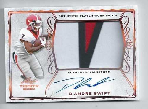 D'Andre Swift 2020 Leaf Trinity Patch Autograph Card | eBay