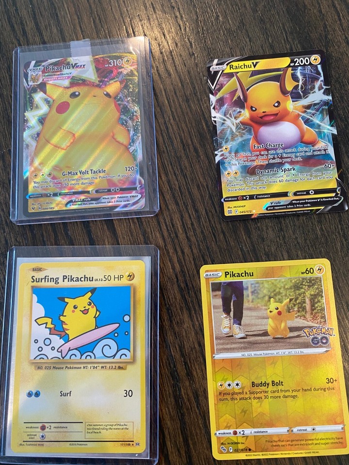 SET OF 7 RARE PIKACHU 8 RAICHU POKEMON CARDS VMAX & MORE (7 CARDS) | eBay