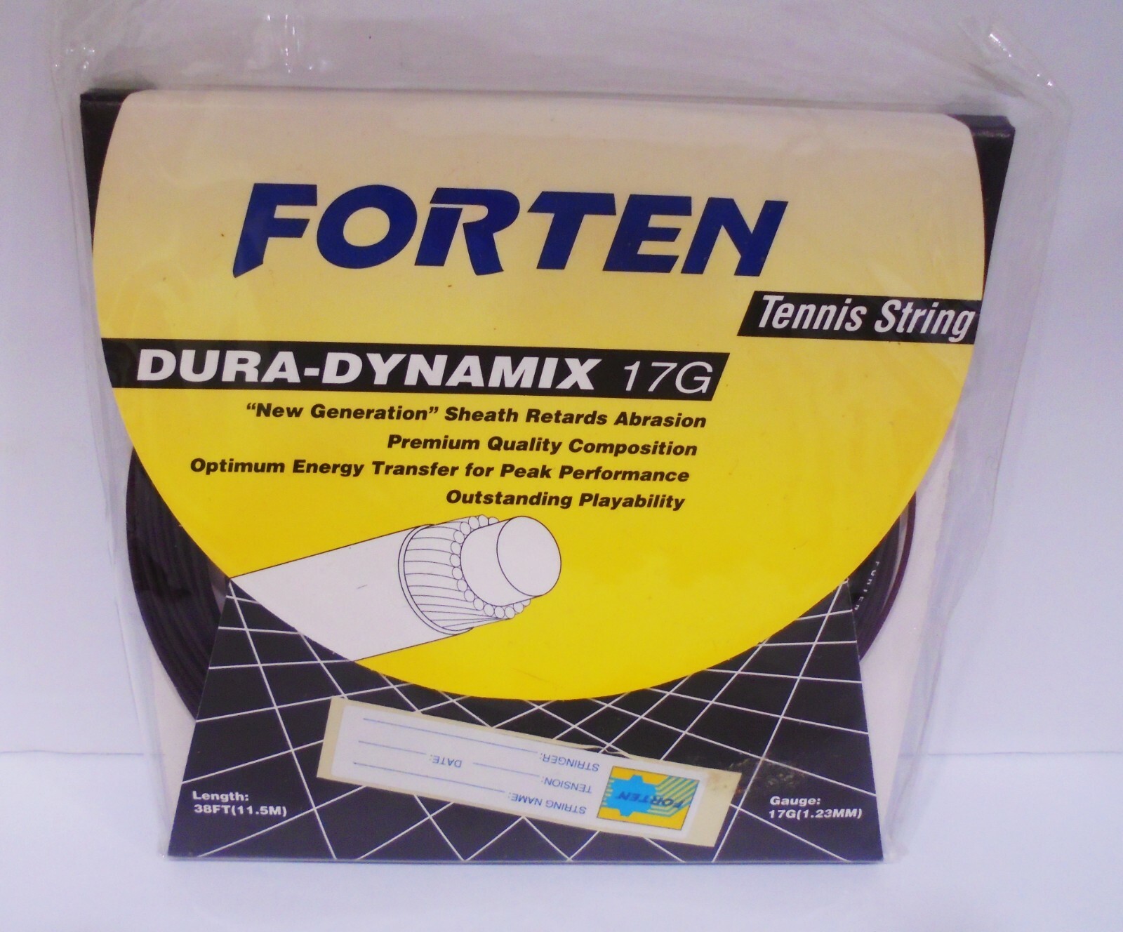 3 SETS OF FORTEN TENNIS STRING....2 x DURA-DYNAMIX 17G / 1 x DUAL FORCE ...