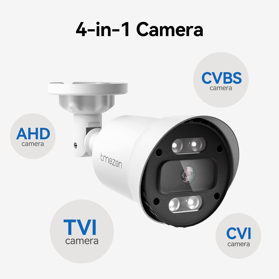 4PCS HD 4in1 1080P Video Outdoor CCTV Home Camera 100ft EXIR Night ...