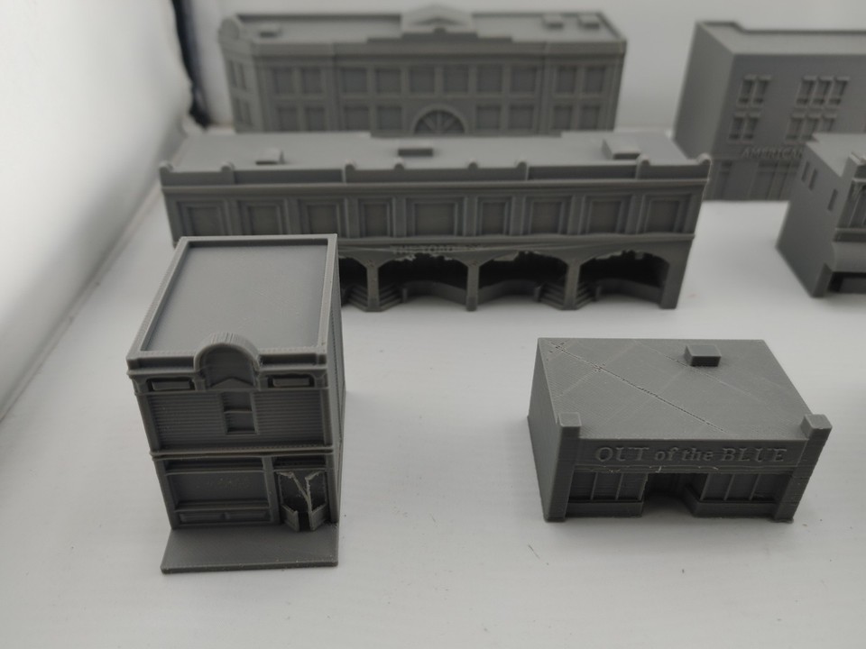 Set 2 City Block Urban Town Buildings Set - N Scale - 1:160 - No ...