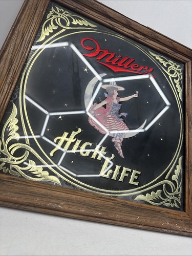 Vintage 1980s USA Made Miller High Life Lady On Moon Advertising Mirror ...