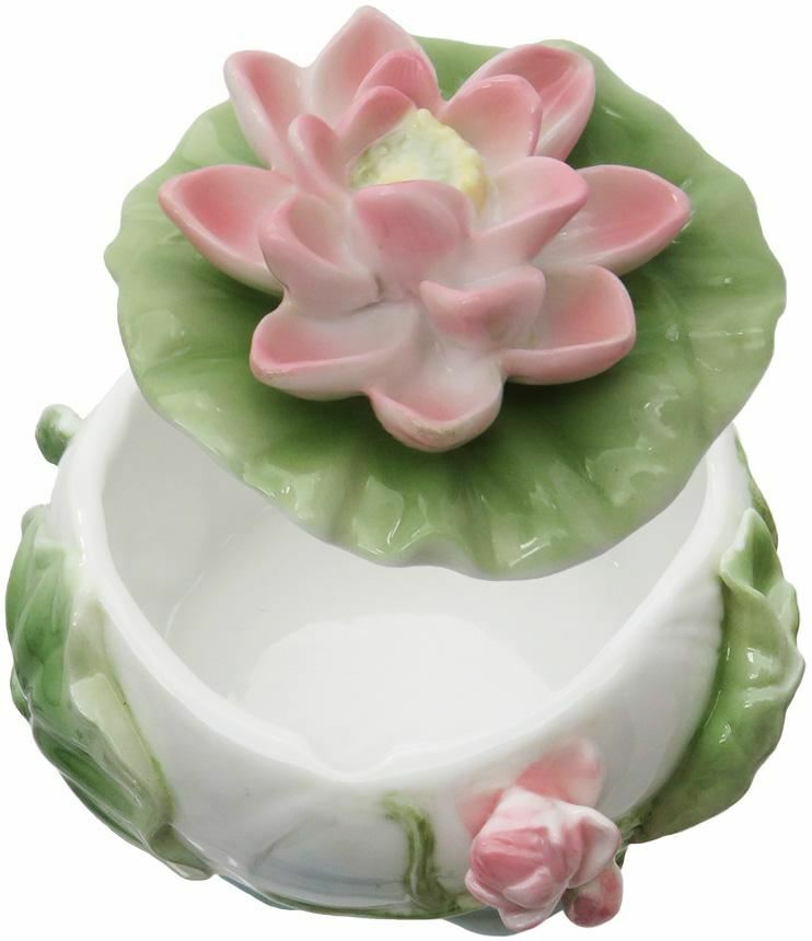 Fine Porcelain Trinket Box, Lotus Flower | eBay