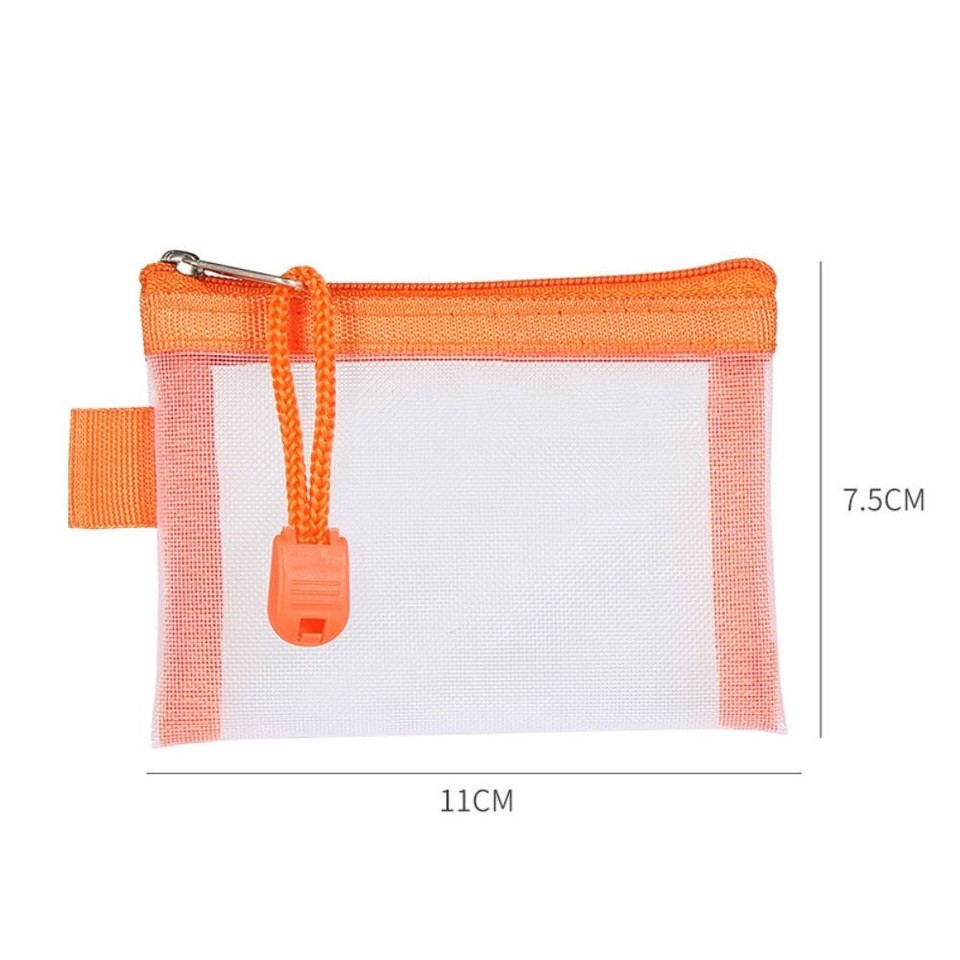 Nylon Mesh Card Storage Bag Portable Bank Karabiner Bag ID Card Storage ...