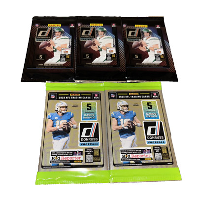 (3)2024 Donruss Football & (2)2023 Donruss Football-5 Card Packs-Free ...