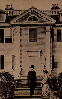 Vintage Postcard Longfellow and Daughter Edith in front of Home ...