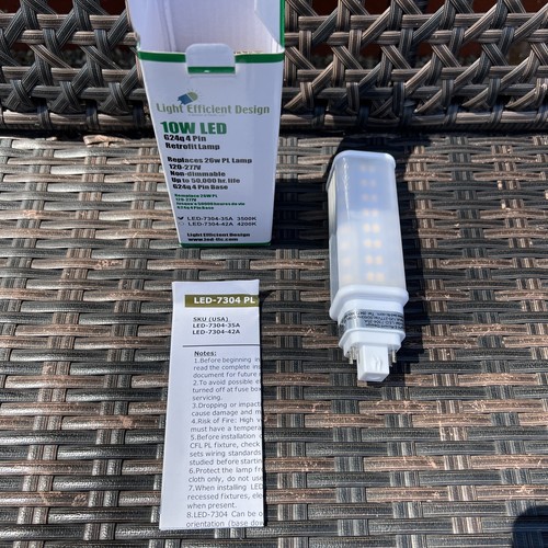 Light Efficient Design LED-7304-35A Retrofit 10 Watt Bulb 4 Pin Base G24Q 3500k | eBay