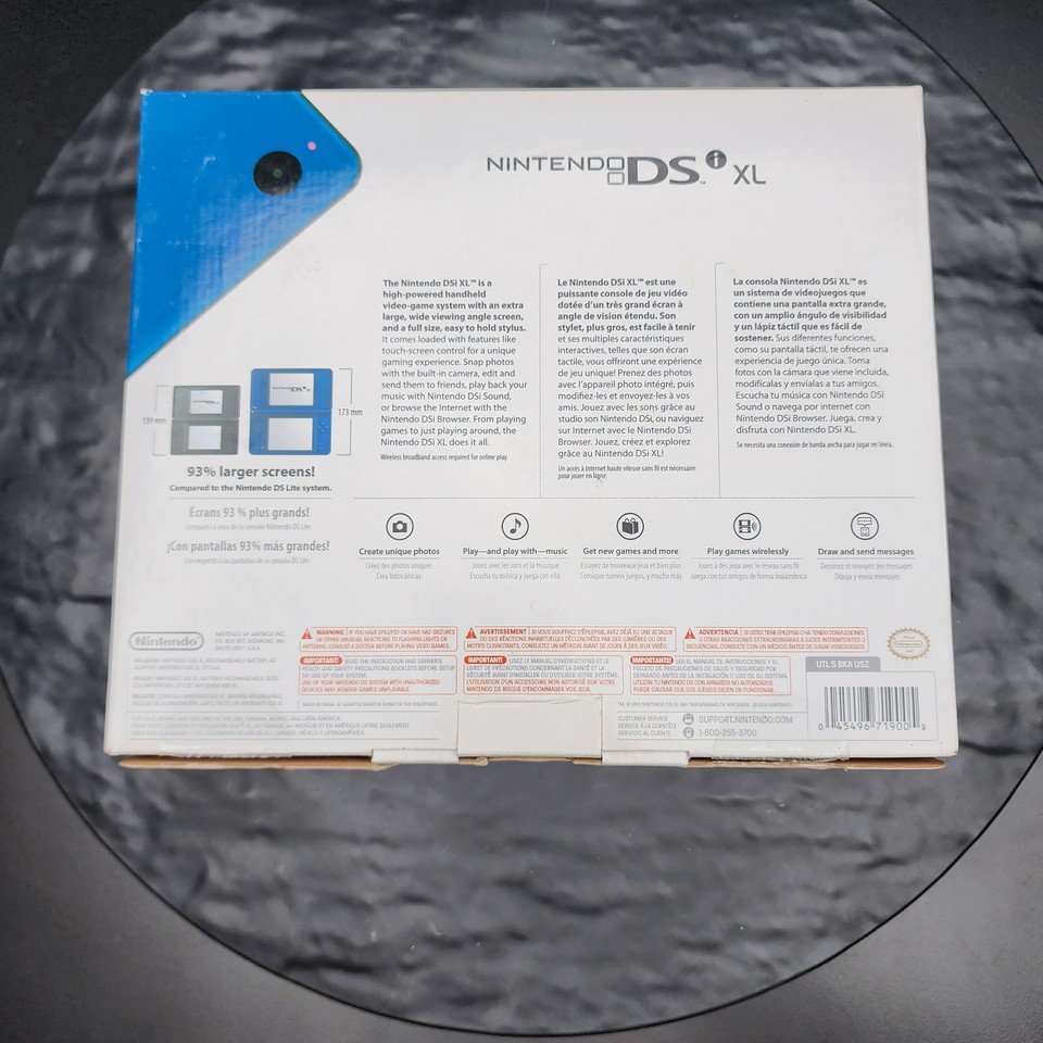 Nintendo DSi XL Blue Handheld Console UTL-001 With Box and Manuals ...
