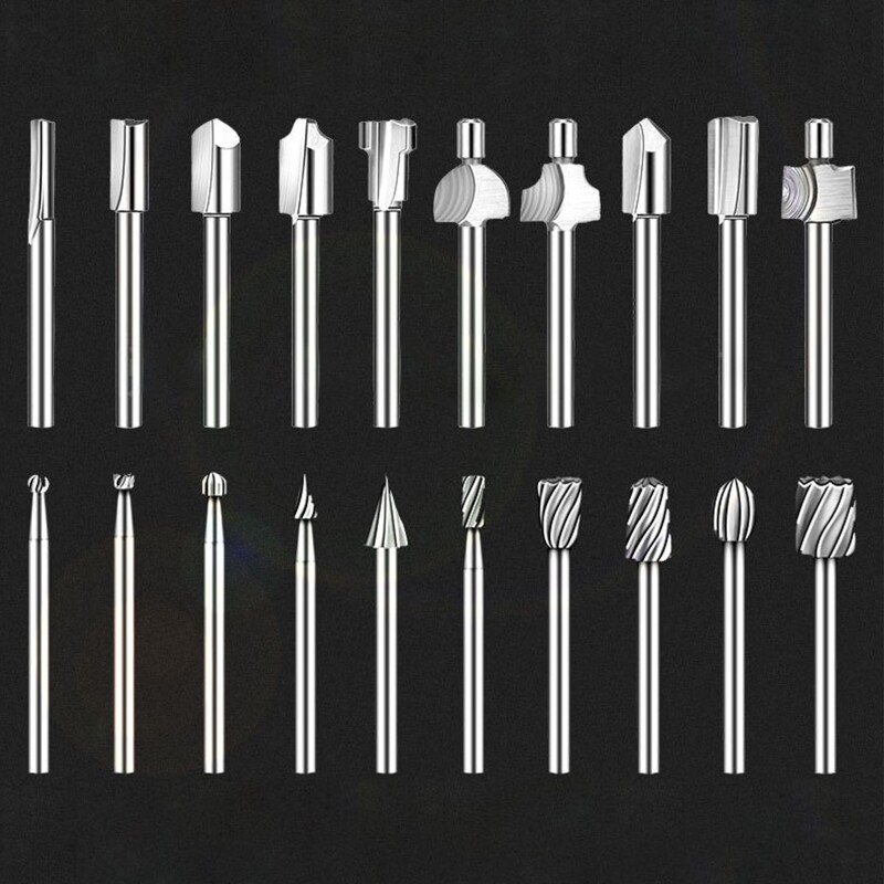 10Pcs Engraving Bit &10Pcs HSS 1/8 (3mm) Shank HSS Rotary Router Bits ...